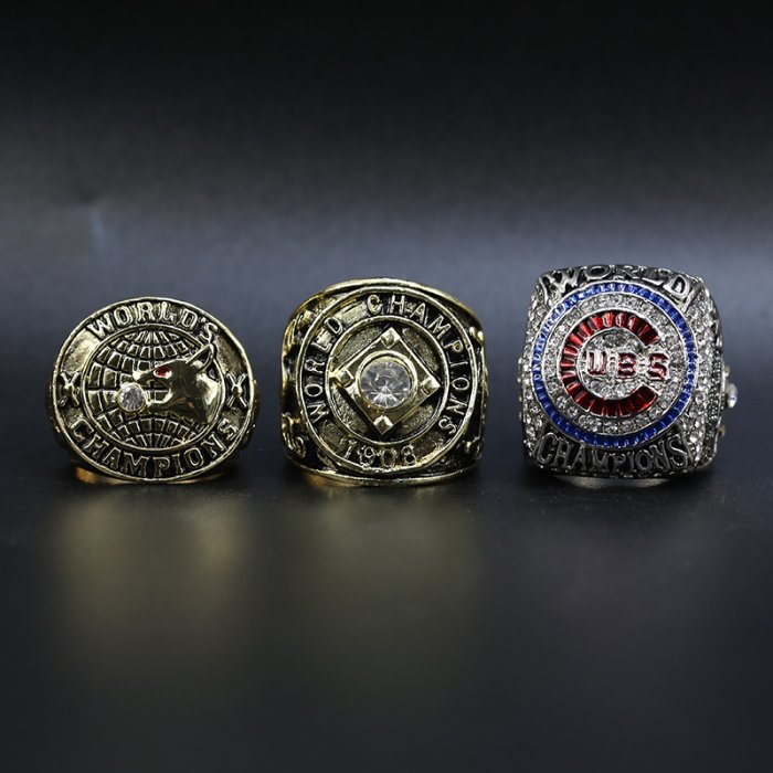 Chicago Cubs World Series Championship Ring Set - 1907, 1908 & 2016 ...