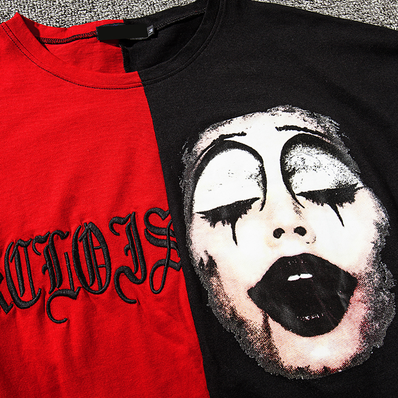 Custom Two-Tone Split Clown Print T-Shirt - Factory Sample | Authentic ...