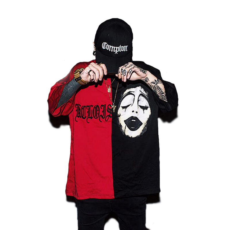 Custom Two-Tone Split Clown Print T-Shirt - Factory Sample | Authentic ...