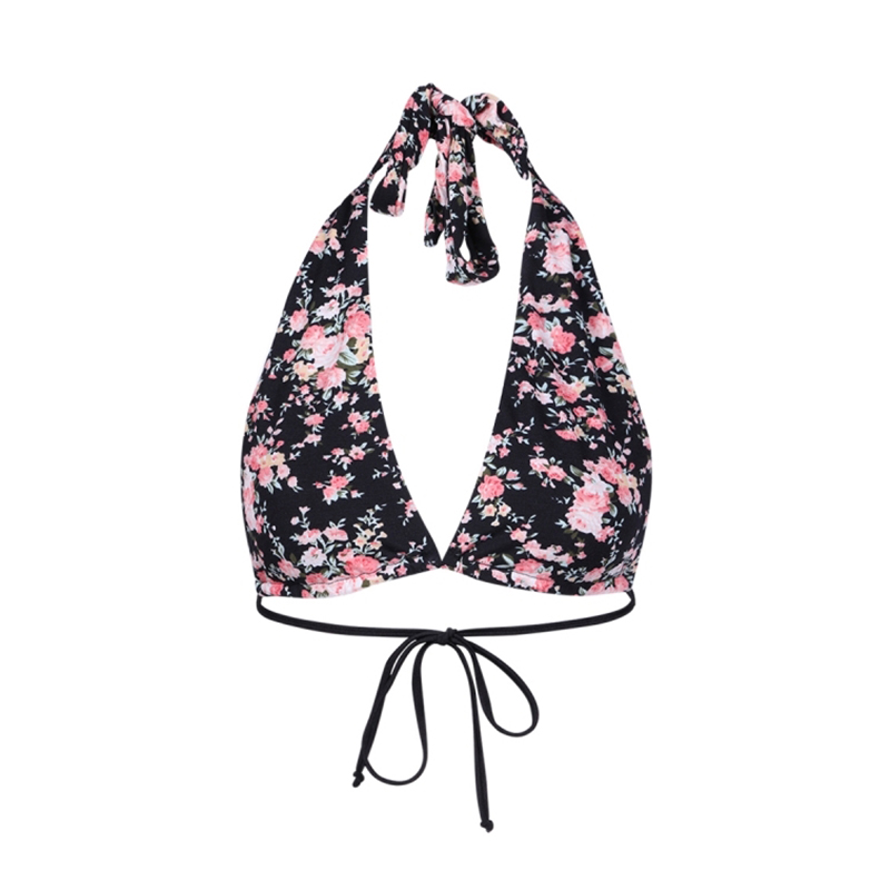2017 New Fashion Women's Floral Print Seamless Halter Bikini Bra ...